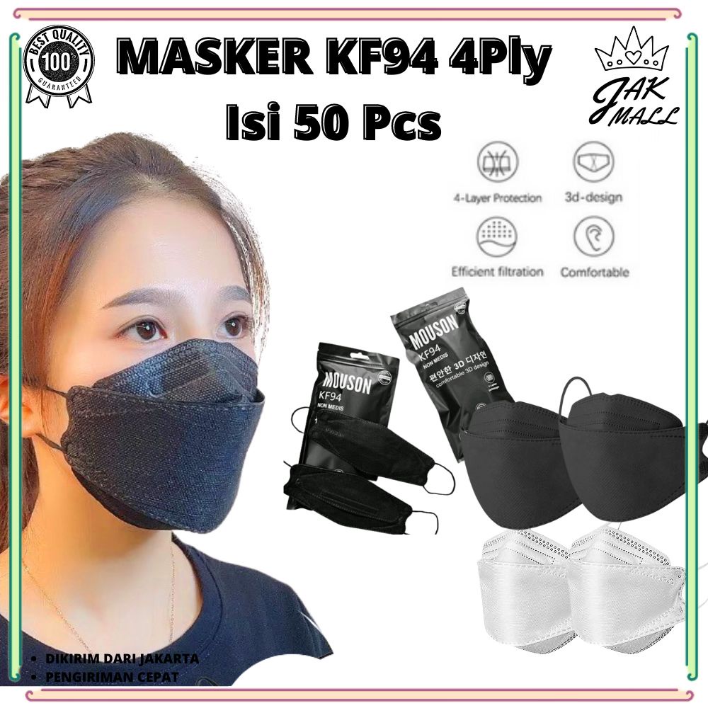 Jual Masker KF94 Earloop Model Korea 3D / 4D / Evo Edisi Warna Premium ...