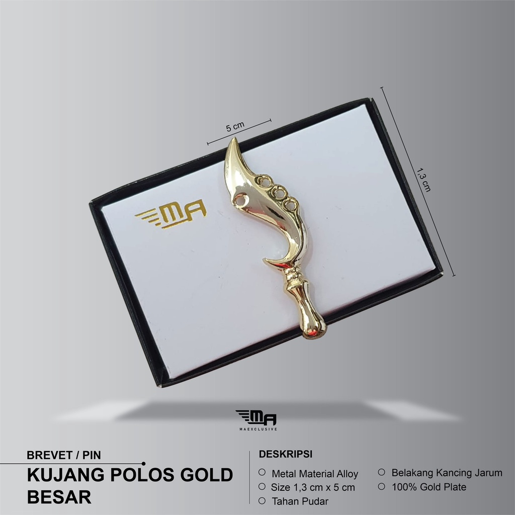 Jual PIN KUJANG POLOS GOLD BESAR PDH BRIVET BREVET WING PIN KUJANG ...