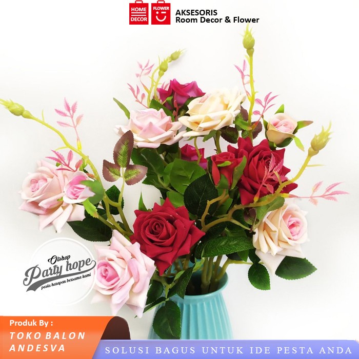 Jual Bunga Mawar plastik / Bunga Plastik Rose / Tanaman Artificial ...