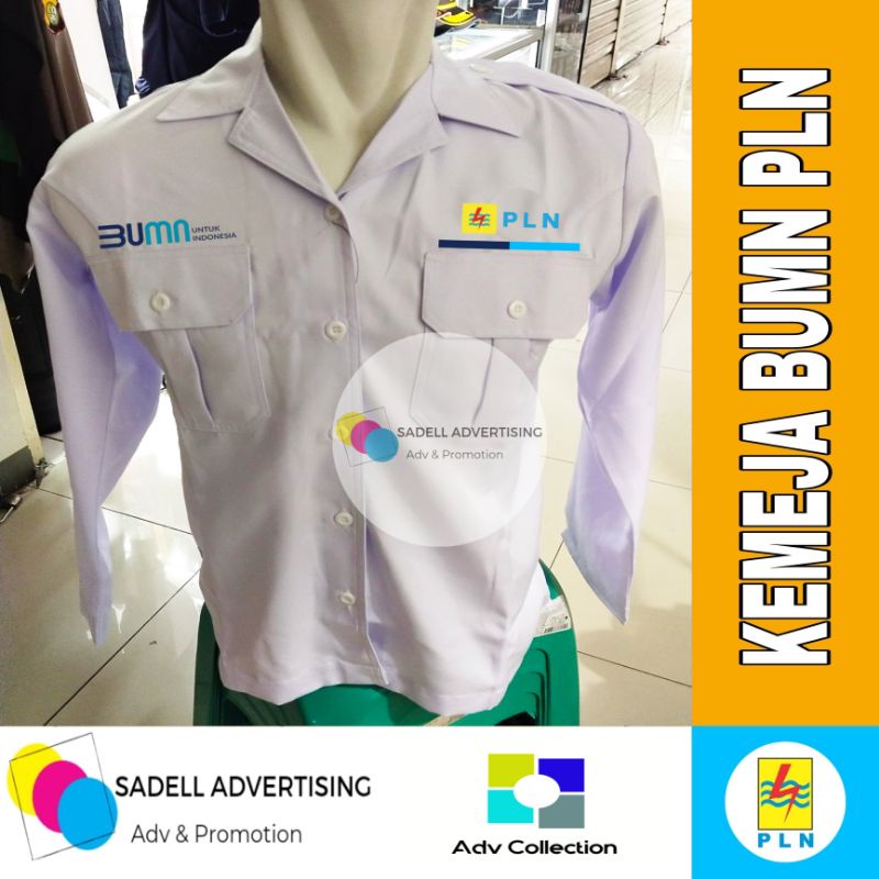 Jual Kemeja PDH BUMN PLN Seragam PDH PLN BUMN Putih Lengan Panjang ...