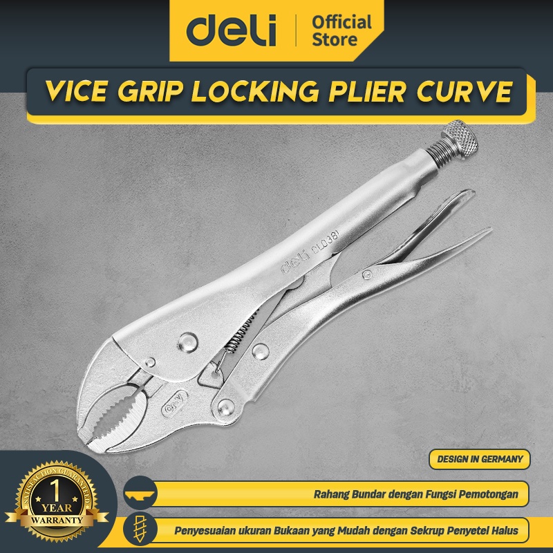 Jual Deli Tang Buaya Vice Grip Locking Plier Curve - Tang Jepit ...