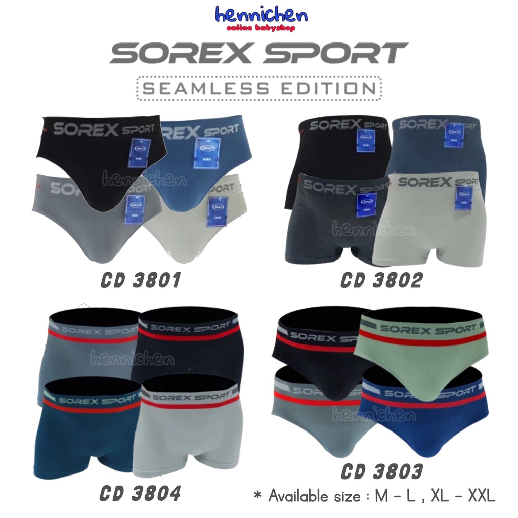Jual 1 PCS SOREX CELANA DALAM SEGITIGA BOXER PRIA SPORT M 3801 / 3802 ...