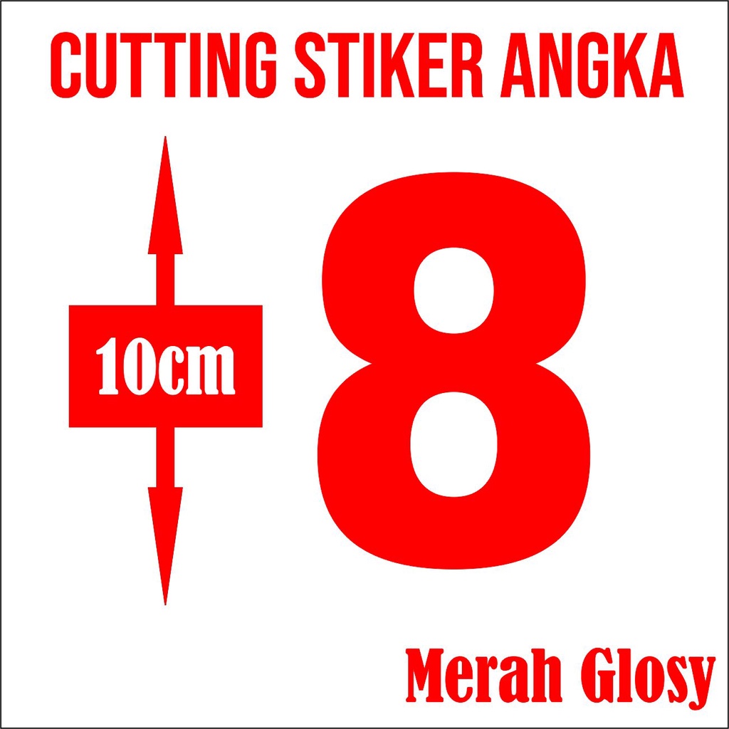 Jual stiker cutting angka - cutting stiker tinggi 10cm - bahan vinil ...