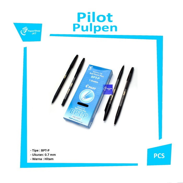 Jual Pilot Pen Ballpoint BPT-P/ Pulpen Pilot BPTP Hitam! | Shopee Indonesia