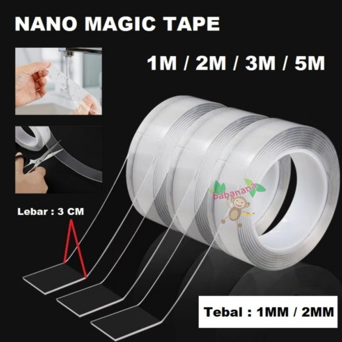 Jual Double Tape Transparan Bening Clear Dobel Tip Waterproof Dua sisi ...