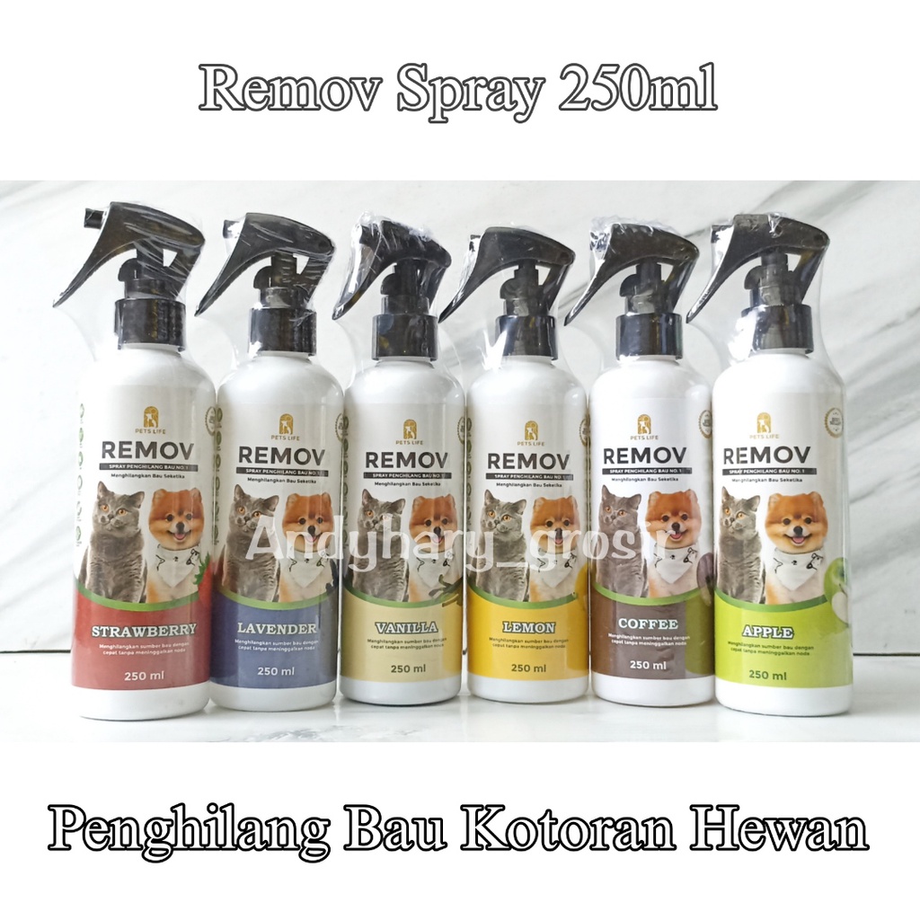 Jual REMOV Spray 250ml Penghilang Bau Kotoran Hewan Anjing Kucing ...