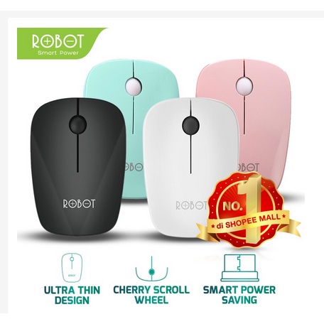 Jual Mouse Wireless ROBOT M220 2.4GHz Optical 1600DPI dengan Receiver ...