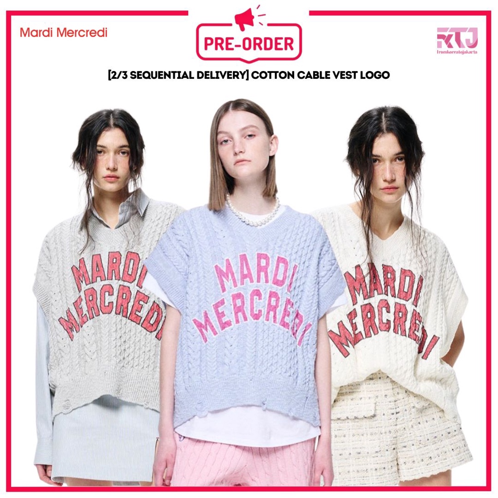 Jual MARDI MERCREDI COTTON CABLE VEST LOGO | Shopee Indonesia
