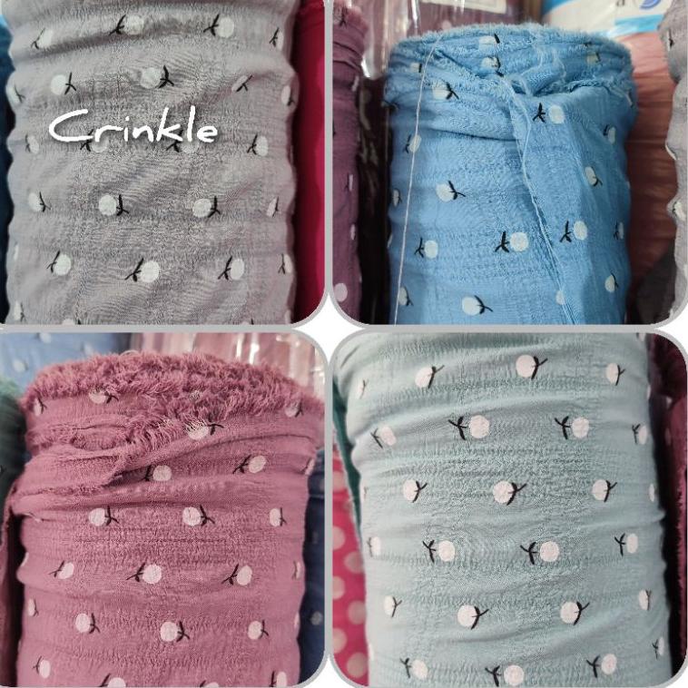 Jual kain bahan crinkle strip motif bunga new!!! (KODE Z7856) | Shopee ...