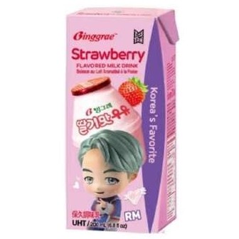 Jual BINGGRAE SEPECIAL EDITION BTS SRAWBERRY FLAVORED MILK 200ML ...