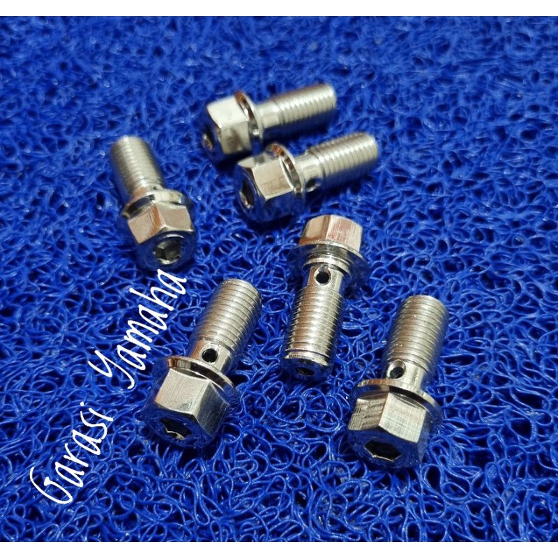Jual Baut kaliper depan nouvo stainless 2 kunci mio dan yamaha drat kasar baut banjo stainles 2 ...