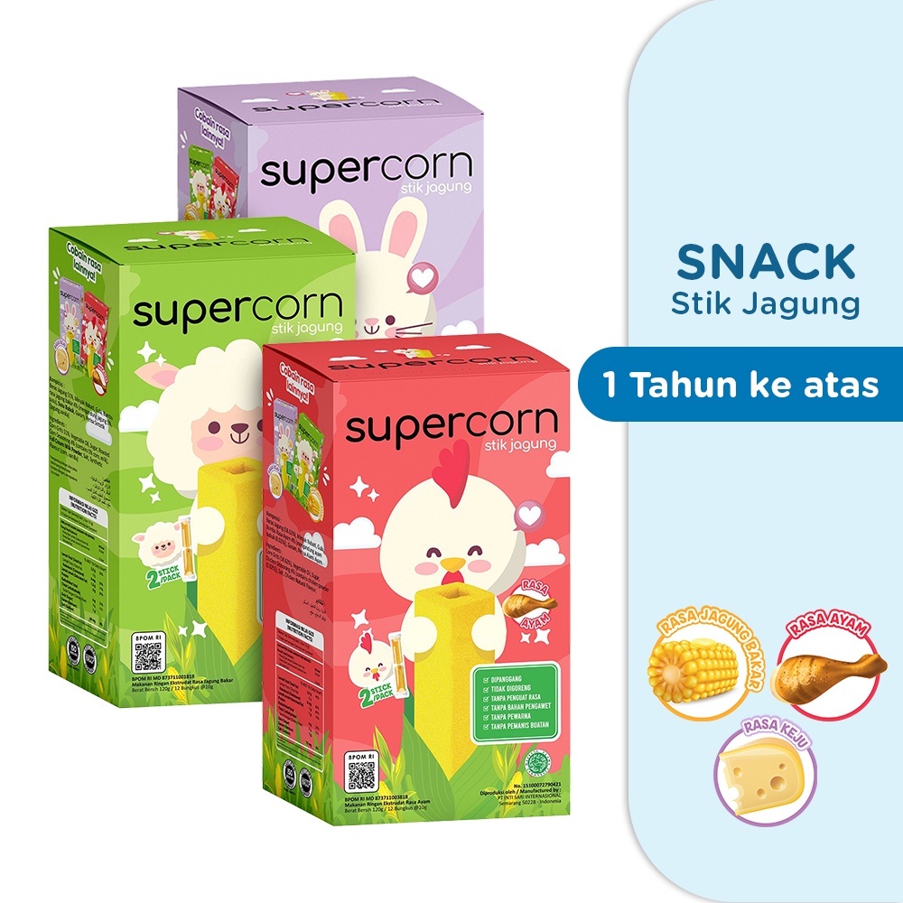 Jual Snack Sehat Makanan Ringan / Cemilan Anak Stik Jagung Supercorn ...