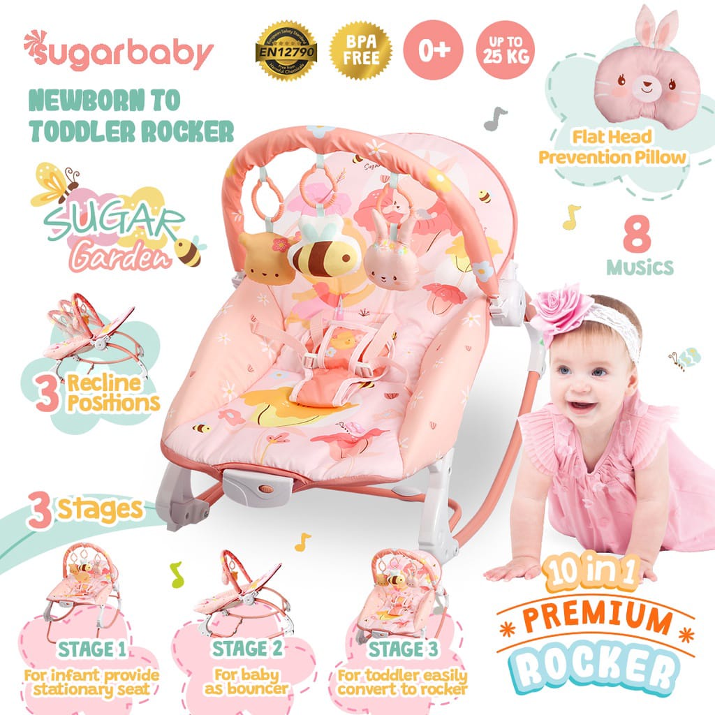 Jual MOMS_ Bouncer Bayi FREE BUBBLE!! SugarBaby 10 In 1 Premium Rocker ...