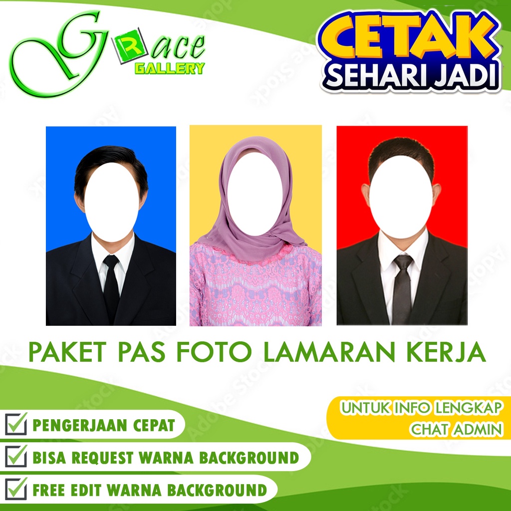 Jual Paket Cetak Foto Lamaran Kerja 2x3 3x4 4x6 Murah (SEHARI LANGSUNG ...