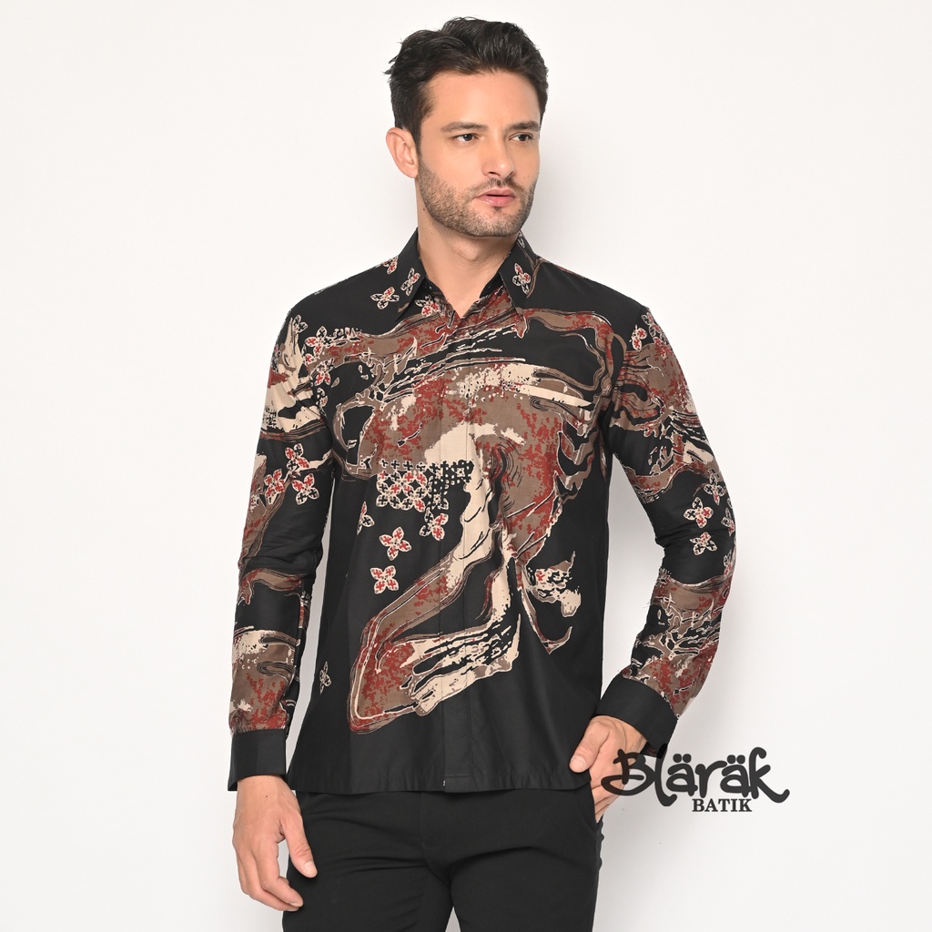 Jual BLARAK - Baju Batik Pria Nirwasita Hitam | Shopee Indonesia