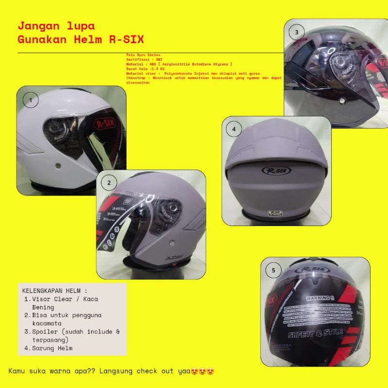 Jual R-SIX HELM HALF FACE KEKINIAN SNI XPRO SERIES TERBARU | Shopee ...