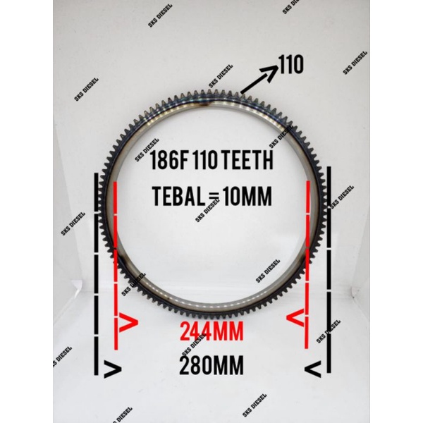 Jual Kde6700 186 186F 186FA 188F Gear Gigi Starter Flywheel Roda Gila ...