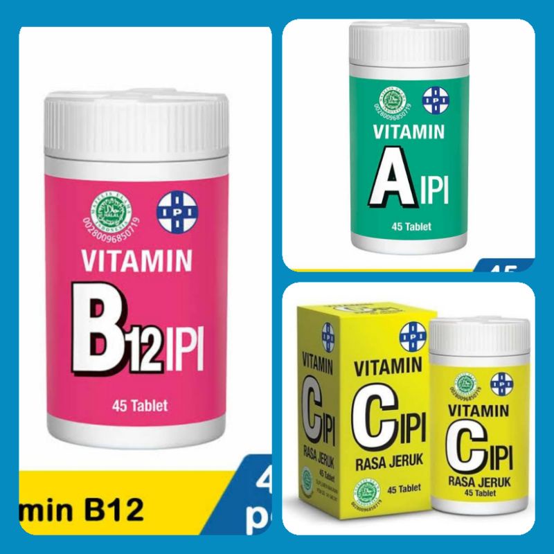 Jual Vitamin IPI C Rasa jeruk / IPI A / IPI B12 / 1 botol isi 45 tablet | Shopee Indonesia