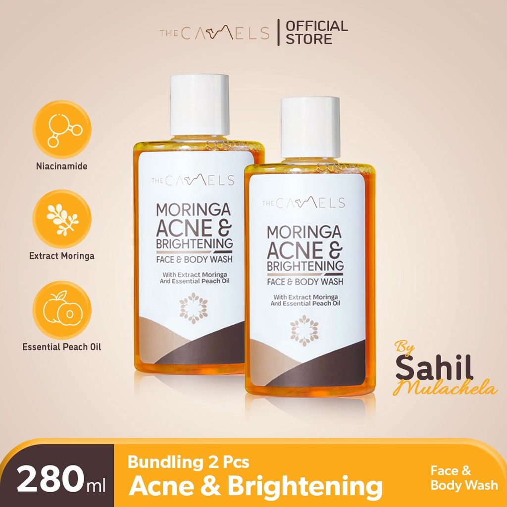 Jual THE CAMELS Moringa Acne & Brightening 280ml - Bundling 2 Pcs Face ...