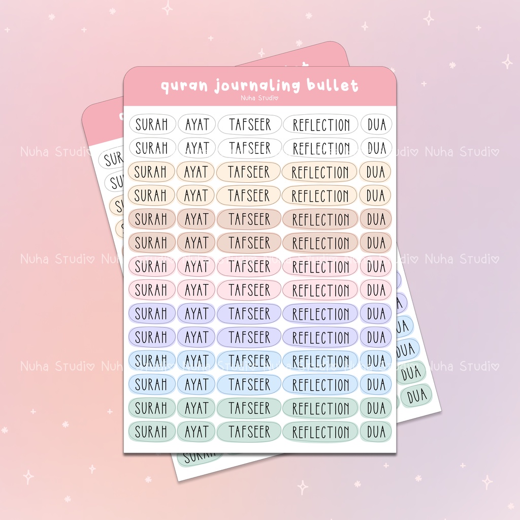Jual Quran Journaling Bullet Sticker by Nuha Waterproof Scrapbook Diary ...