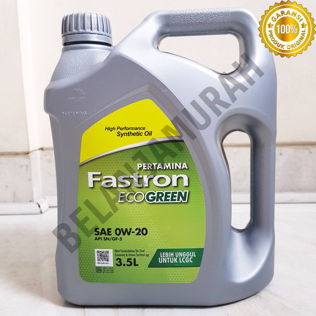 Jual Oli LCGC Pertamina Fastron Eco Green SAE 0w-20 Galon 3.5L 100% ...