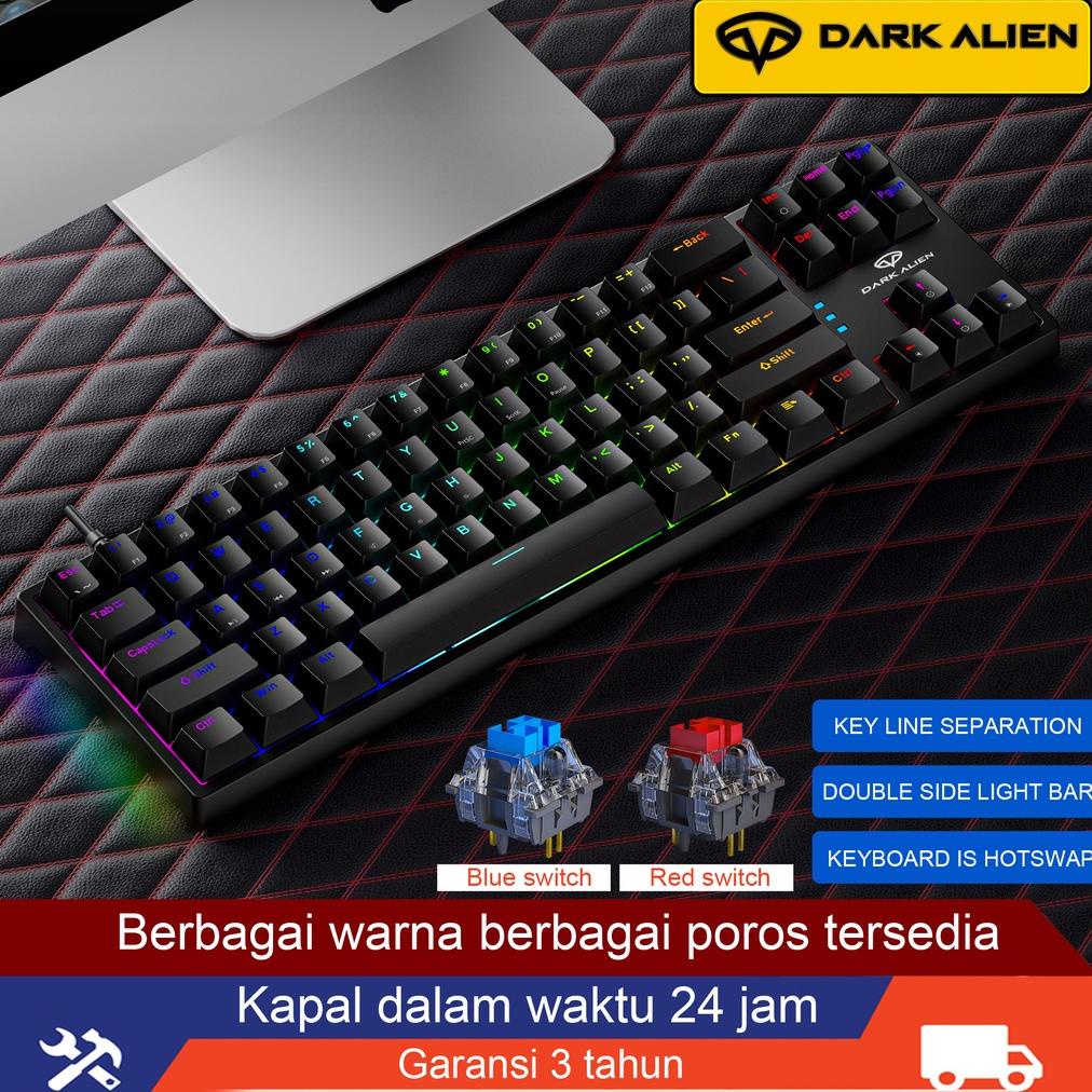 Jual DARK ALIEN K710 keyboard mechanical gaming rgb wired outemu type-c ...