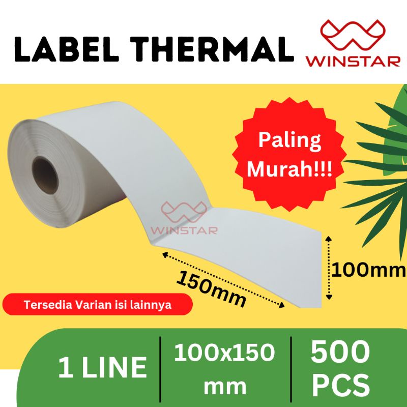 Jual Winstar Label Stiker Thermal 100x150mm 500pcs Roll Paling Murah ...