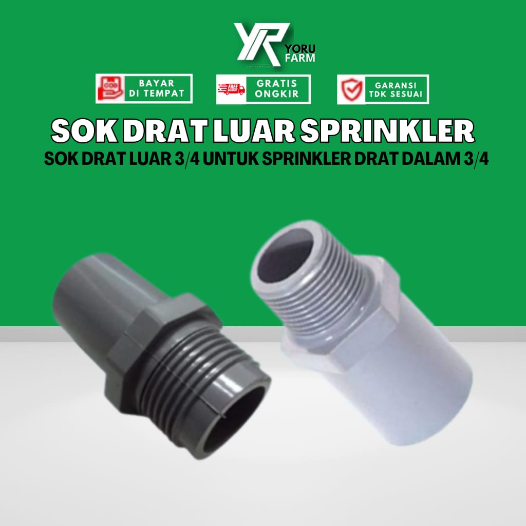Jual SOK DRAT LUAR PVC 1/2" 3/4" SDL SPRINKLER TAMAN SPRINKLER ...