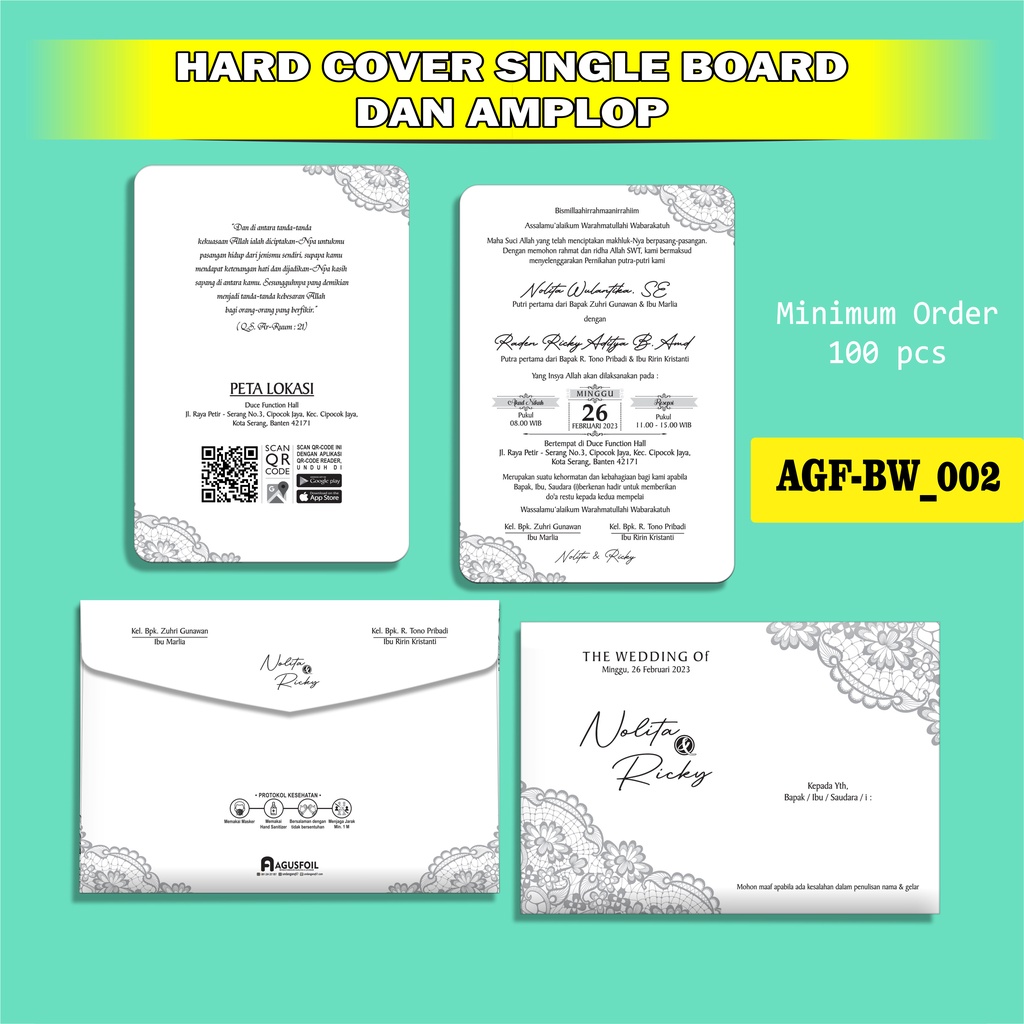 Jual Undangan Pernikahan Hard Cover Amplop Elegan Mewah AGF_BW | Shopee Indonesia
