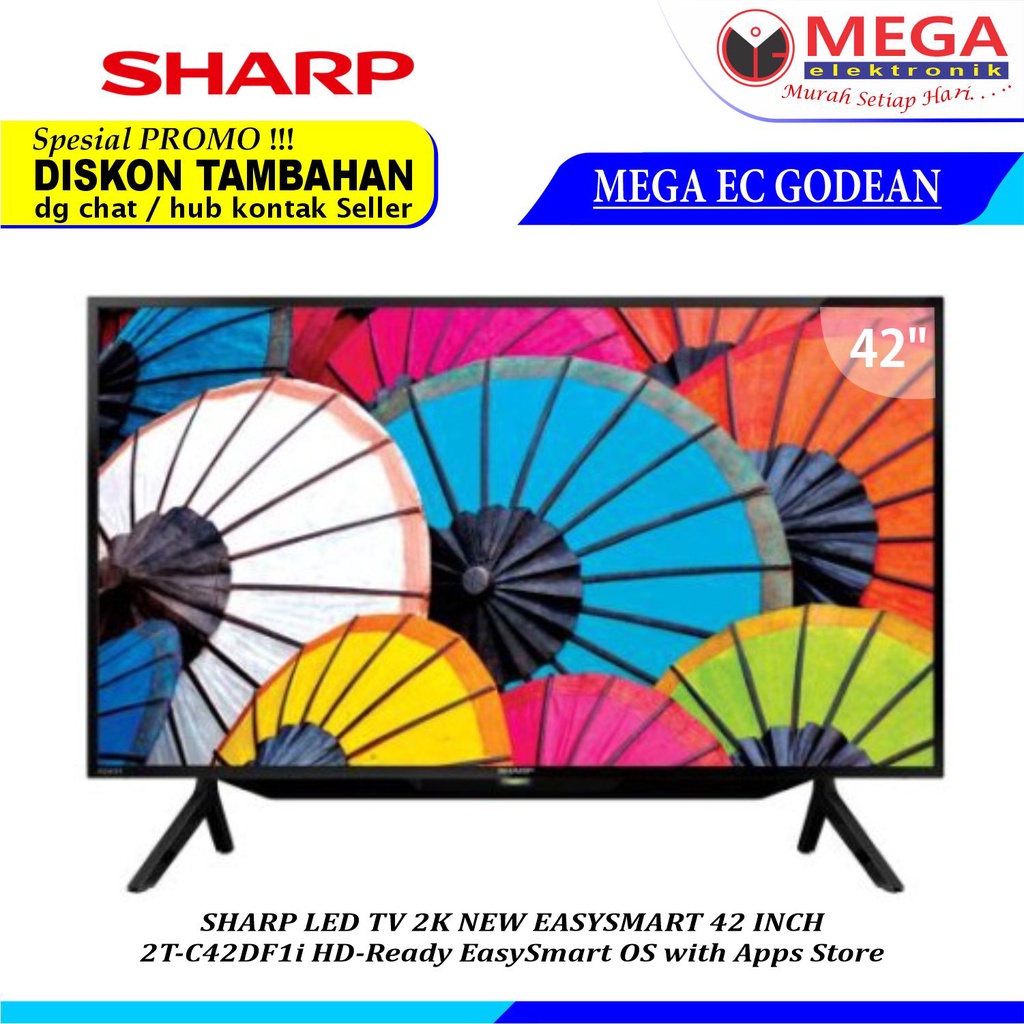 Jual SHARP LED TV 2K NEW EASY SMART 42 INCH SERI 2T-C42DF1I FULL HD ...
