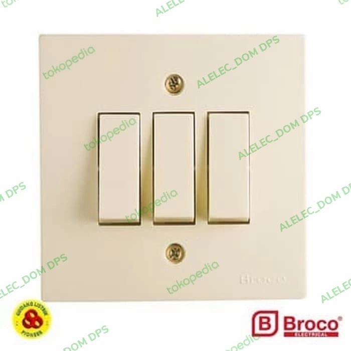 Jual :>:>:>:>] Saklar Triple Broco 6613 / Saklar lampu Inbow Broco ...