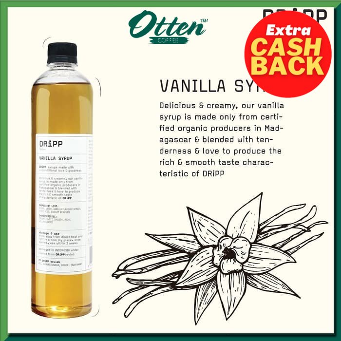 Jual DRiPP Vanilla Flavour Syrup 760 ML - Sirup Minuman Rasa Vanila ...