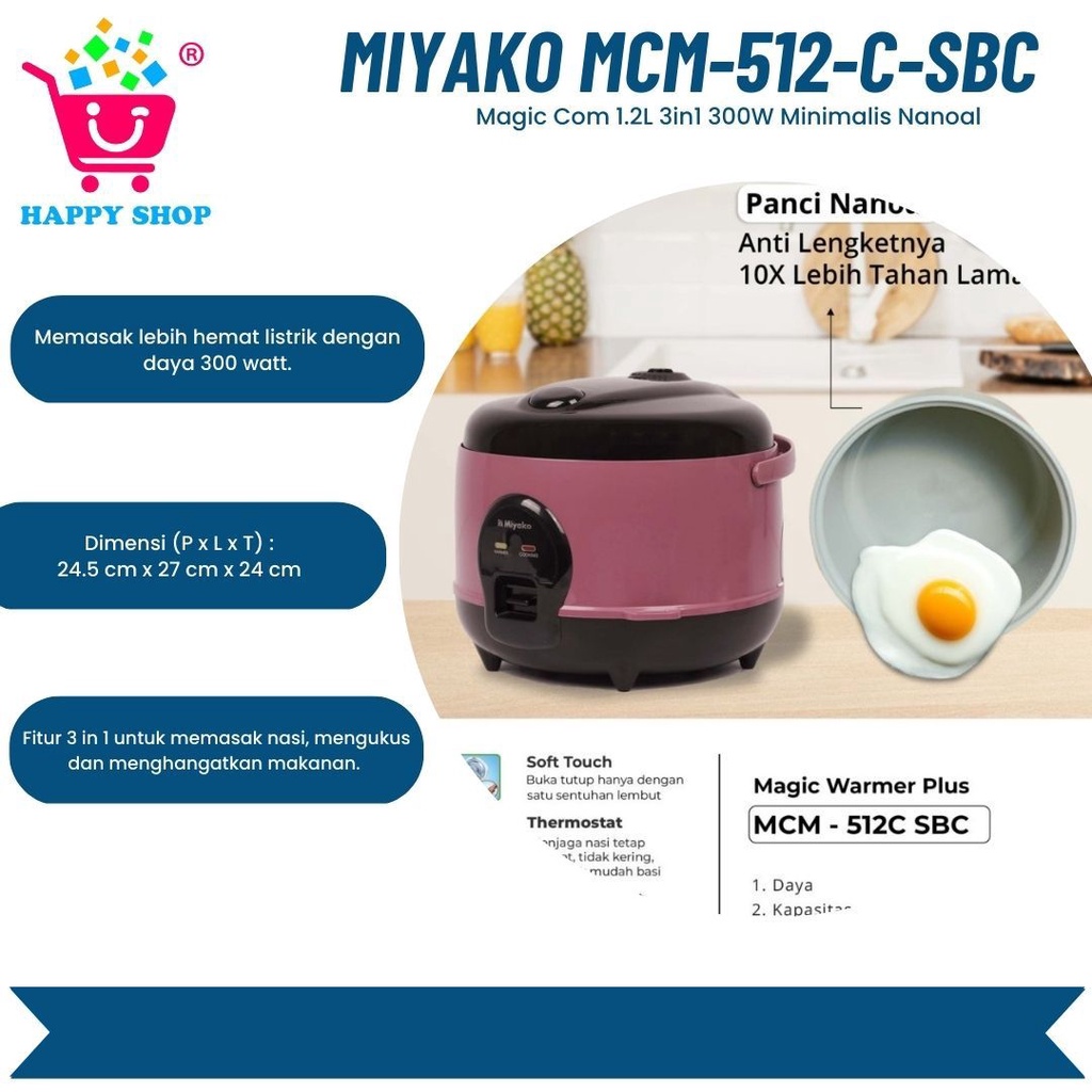 Jual Miyako MCM-512-C-SBC Magic Com 1.2L | Shopee Indonesia