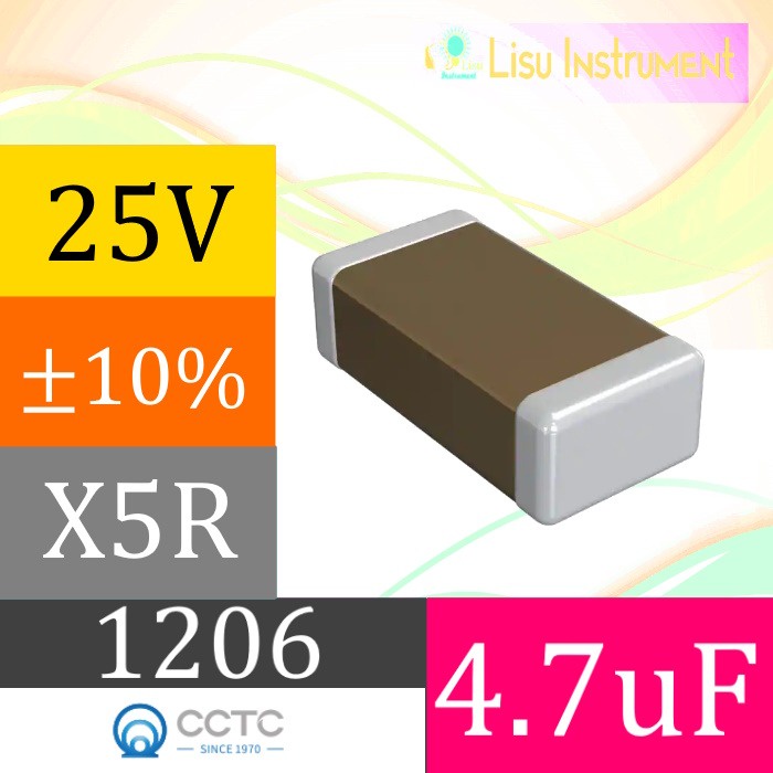 Jual 4.7uF ±10% 25V X5R 1206 3216(mm) SMD Multilayer Ceramic Capacitor ...