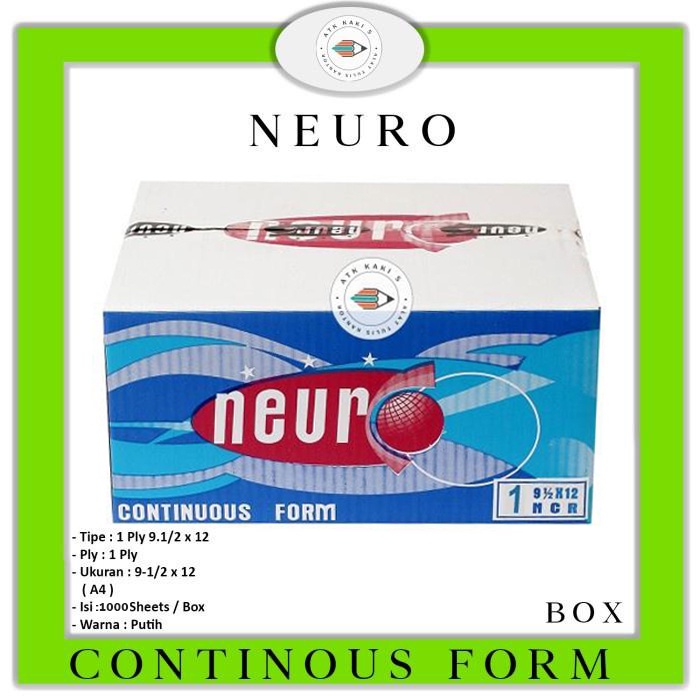 Jual NEURO - Continous Form K 1 Ply 91/2 x 12 - A4 - NCR - Box | Shopee ...