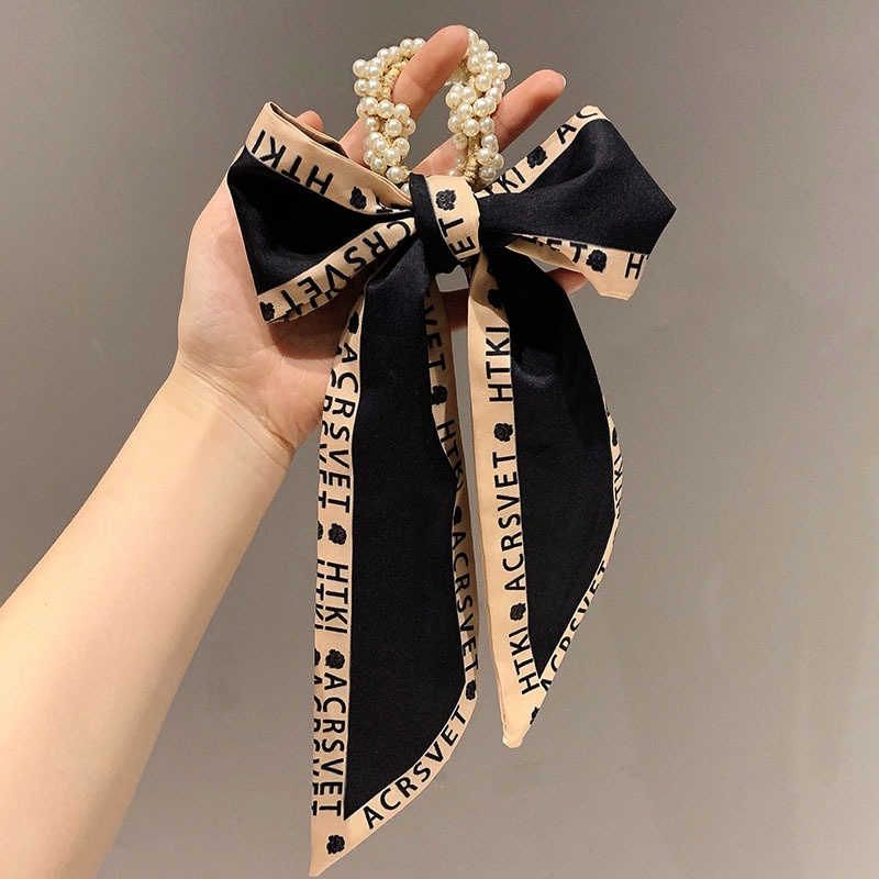 Jual Ikat Rambut Kain Pita Syal Mutiara Model Korean Terbaru 100% ...