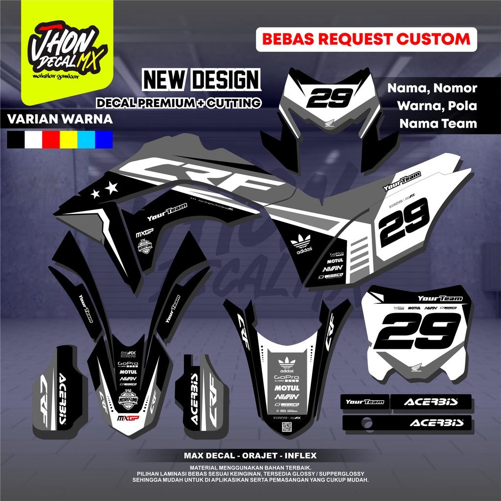 Jual Decal CRF 150 L Full Body - Decal CRF Merah - Decal CRF HItam ...