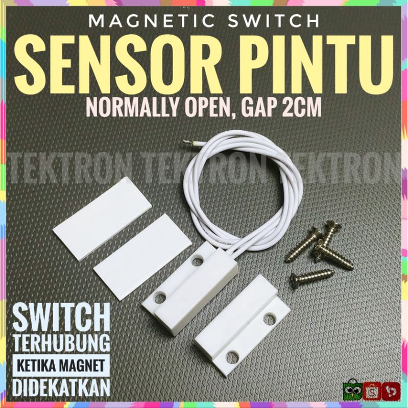 Jual Sensor Pintu Magnet Switch Alarm Jendela Gap 2cm Saklar kabel 28cm ...
