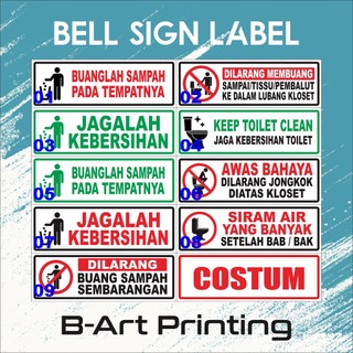 Jual COD, AKRILIK, STIKER PETUNJUK, BUANGLAH SAMPAH PADA TEMPATNYA ...