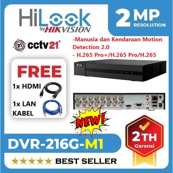 Jual DVR 16 Channel 16Ch 2MP HILOOK by HikVision DVR-216G-M1 Free HDTV ...
