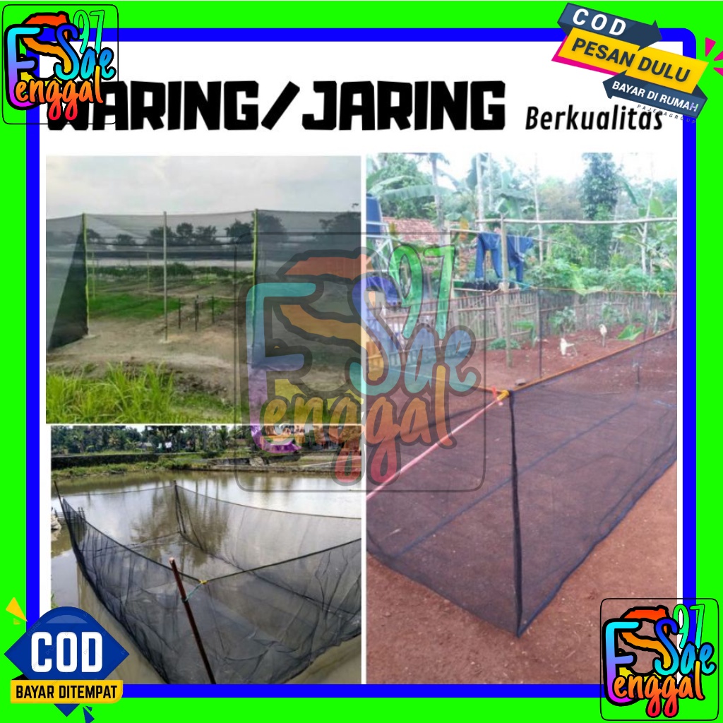 Jual Jaring Waring TL Hitam/ Jaring Pagar Ayam/ Jaring Kandang/Jaring ...