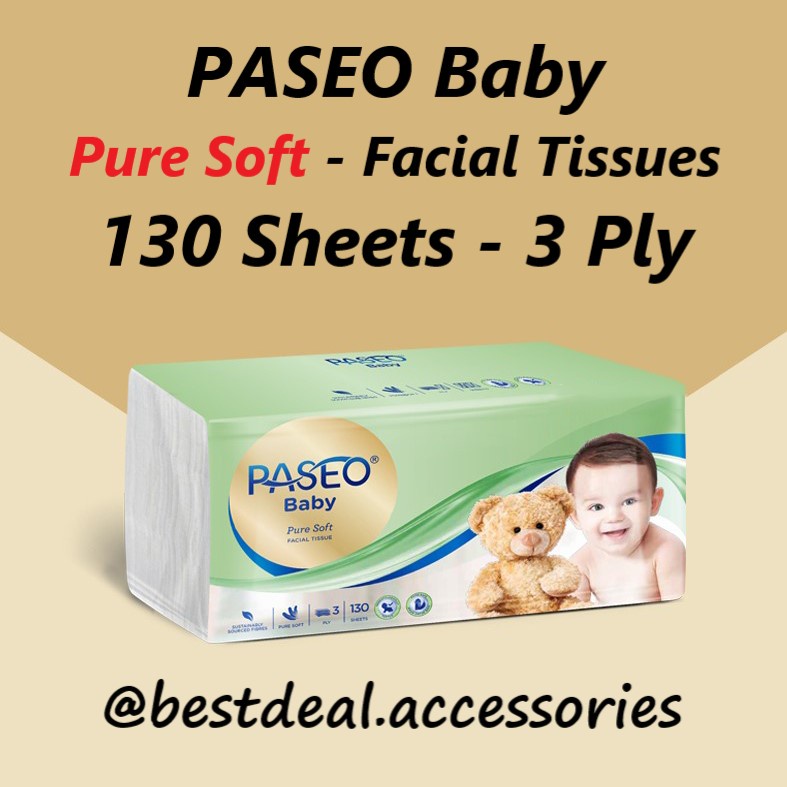 Jual Paseo Baby Pure Soft Facial Tissue Bayi Puresoft 130 Sheets - 3 ...