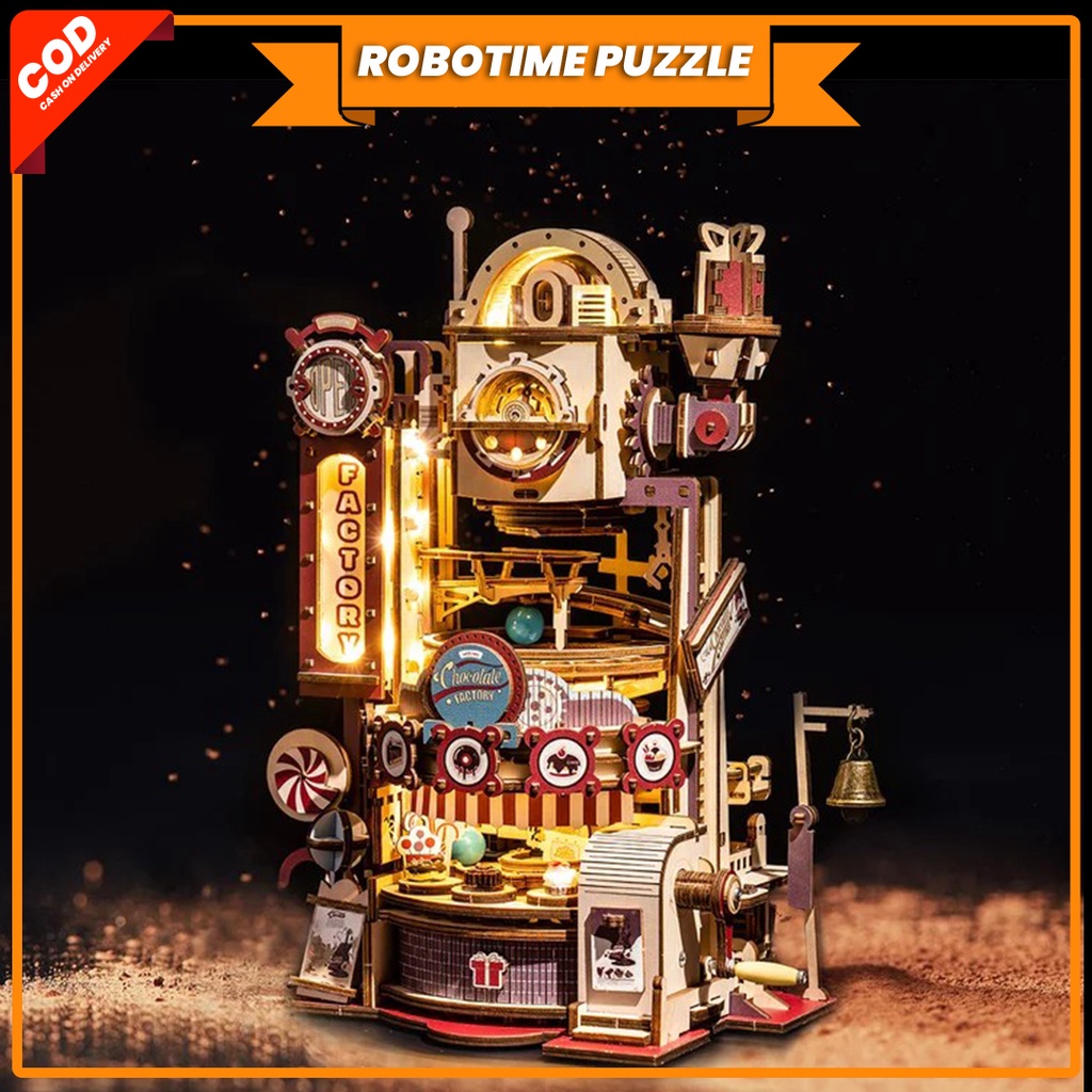 Jual Robotime ROKR Chocolate Factory Marble Run 3D Wooden Puzzle LGA02 ...