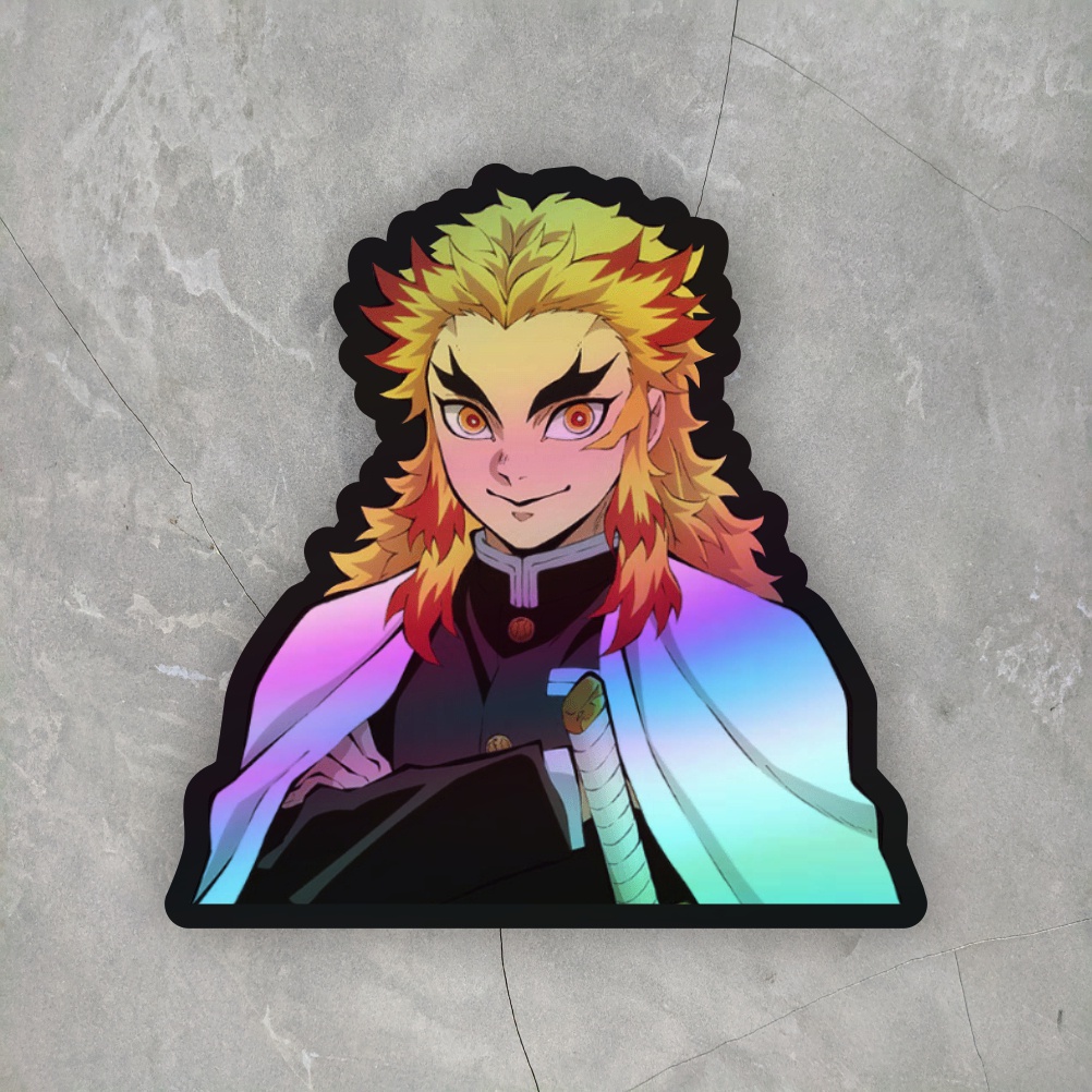 Jual Sticker Anime kimetsu no yaiba rengoku kyojuro ukuran 7 cm ...