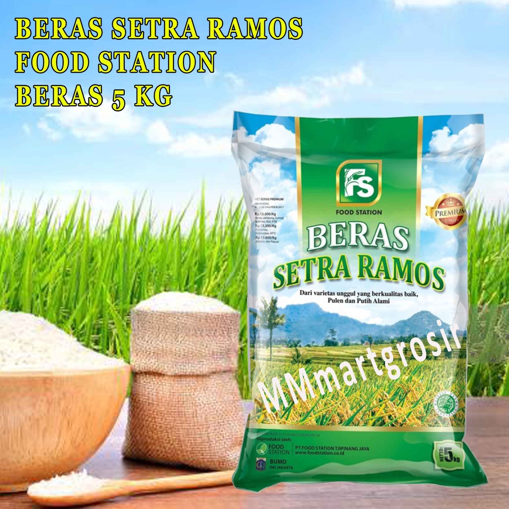 Jual BERAS SETRA RAMOS/ FOOD STATION/ BERAS 5 KG | Shopee Indonesia