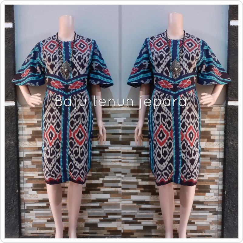 Jual Dress tenun original baju tenun pesta etnik baju tenun jepara DTB96 | Shopee Indonesia