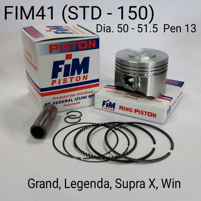 Jual FIM41 FIM PISTON KIT Honda Grand, Supra, Supra Fit, Legenda, Win ...
