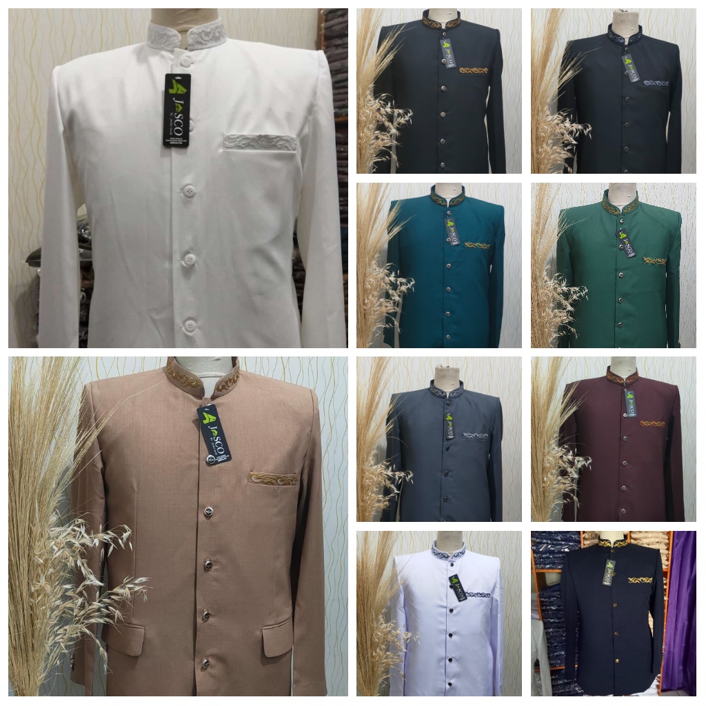 Jual Jasko Tasik Original Jas Koko Pria Bordir Sederhana Kerah Saku ...