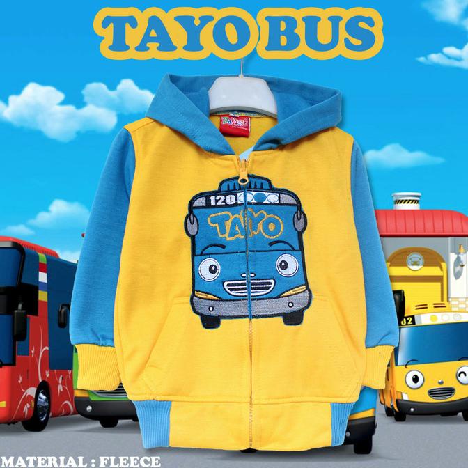 Jual Jaket Anak Laki-Laki Tayo Bus Kuning - Biru Size Besar 8 9 10 ...