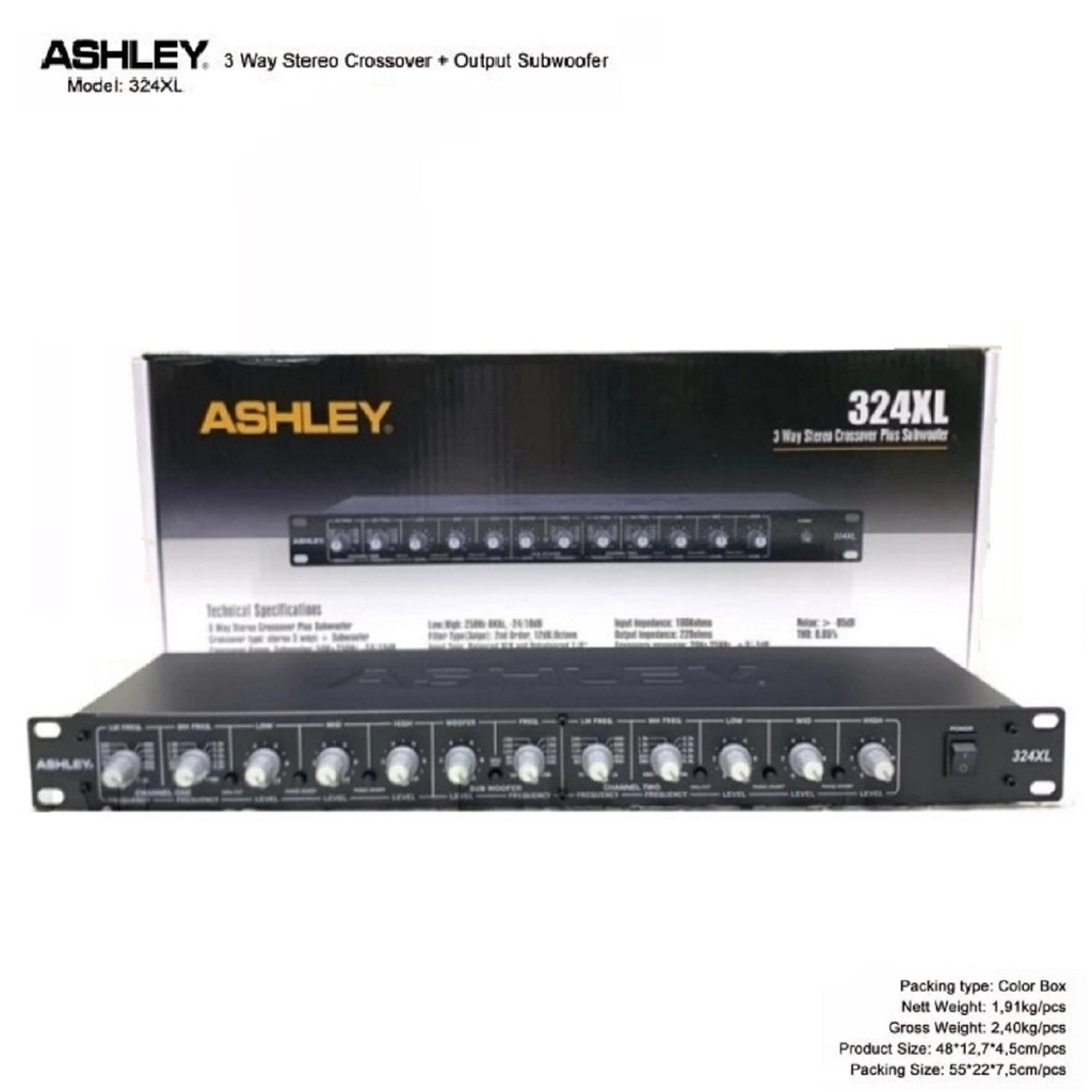 Jual Crossover 3 Way Stereo ASHLEY 324 XL 324XL Output Subwoofer Original | Shopee Indonesia